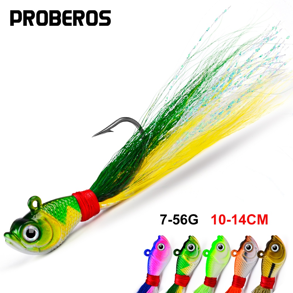 PROBEROS 1PC Jig Head Bucktail Hook 7g-56g Jigging Fishhook High Carbon ...