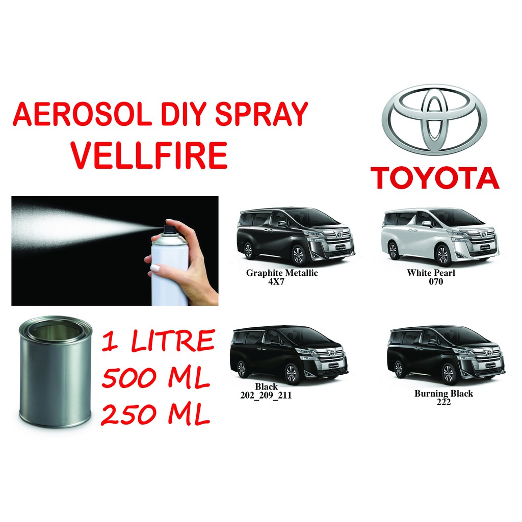 Aerosol Spray 2K Paint/ Car Body Colour Mix 2K Paint - TOYOTA VELLFIRE ...