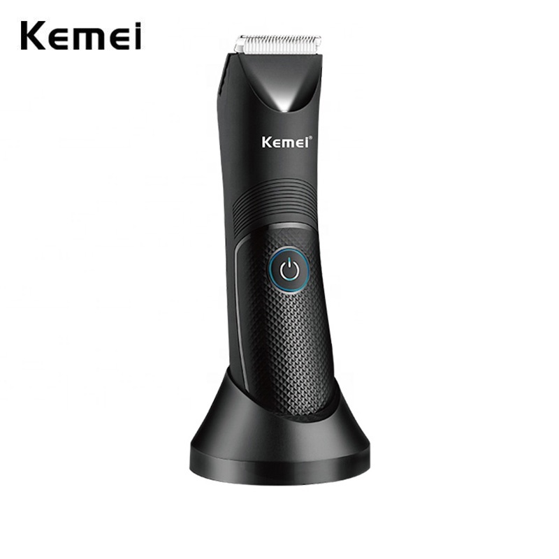 Kemei Groin Area Hair Trimmer Lawn Mower Ceramic Blade Waterproof Wet Dry Clippers Pubic Armpit ...