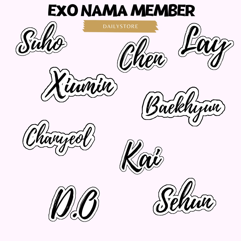 HP Kpop Exo Stickers Complete Member Names Aesthatic Sticker Deco Book ...