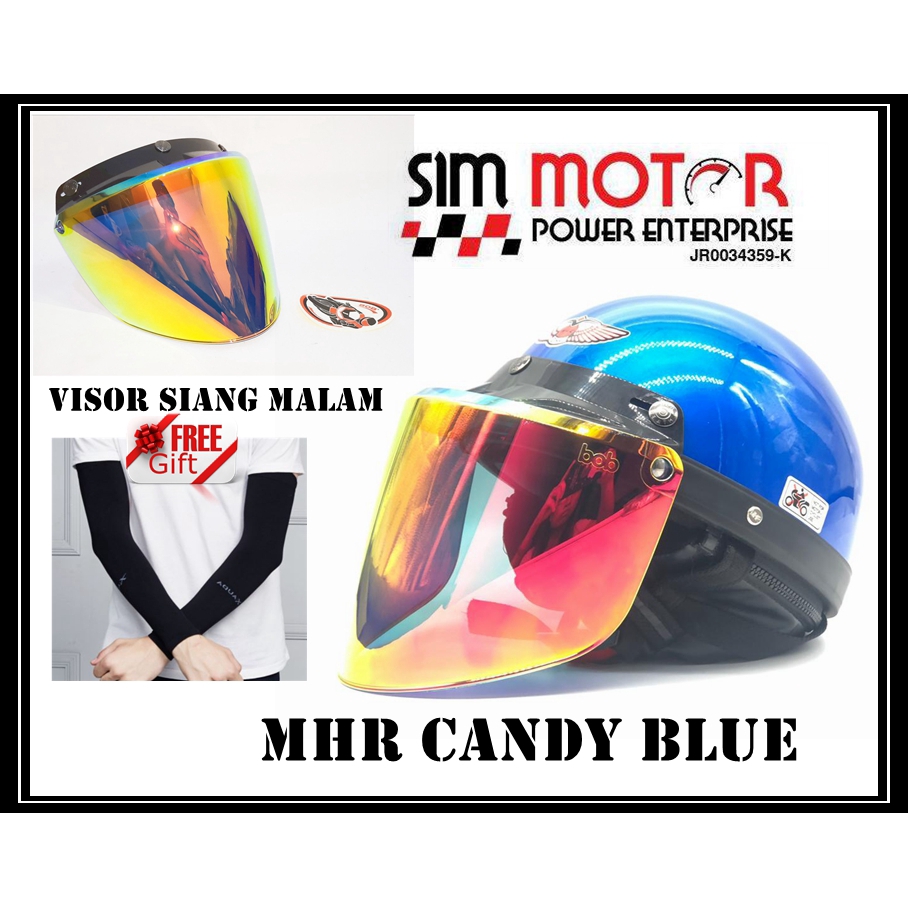 100% Original MHR Helmet Separuh 1/2 Half Cut + FREE HAND SLEEVE 1 PAIR ...