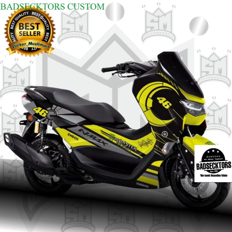 New Nmax 2020 Decal, cool yellow gray vr46 rossi motif, Full body ...