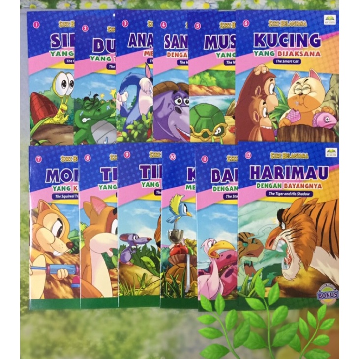 12 Buku dalam 1 Set KOLEKSI SIRI ANGGUR BUKU CERITA dwibahasa BAHASA ...