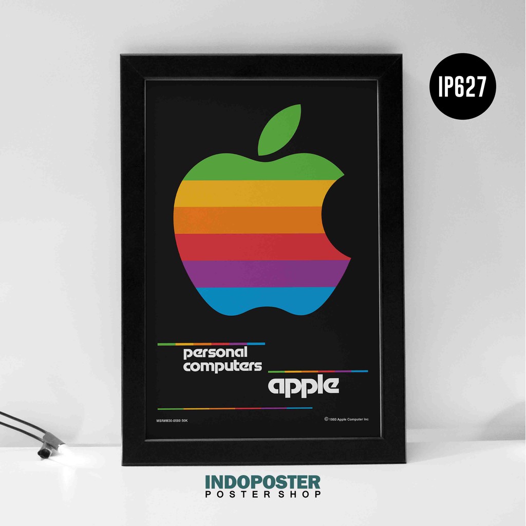Apple Macintosh Personal Computers' 1980 Classic Rainbow Logo Vintage ...