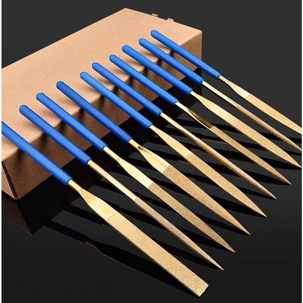 10Pcs Titanium Coated Assorted Rasp Diamond Needle File Wear-resistant ...