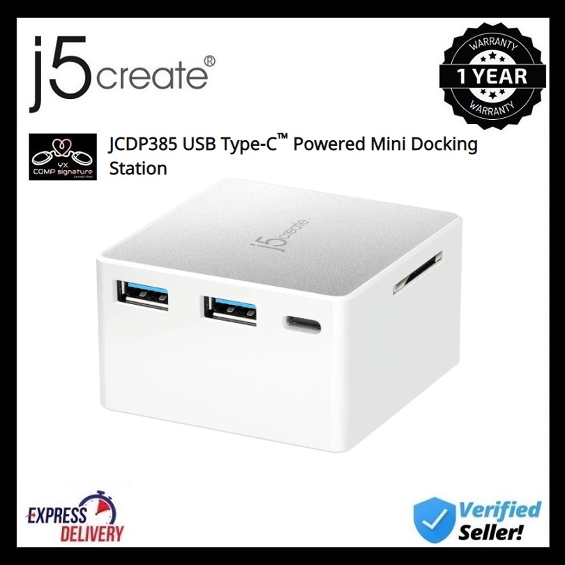 J5create Usb C Type C To Hdmi 4k Usb 3 0 Sd Card Reader Powered Mini Docking Station Jcdp385