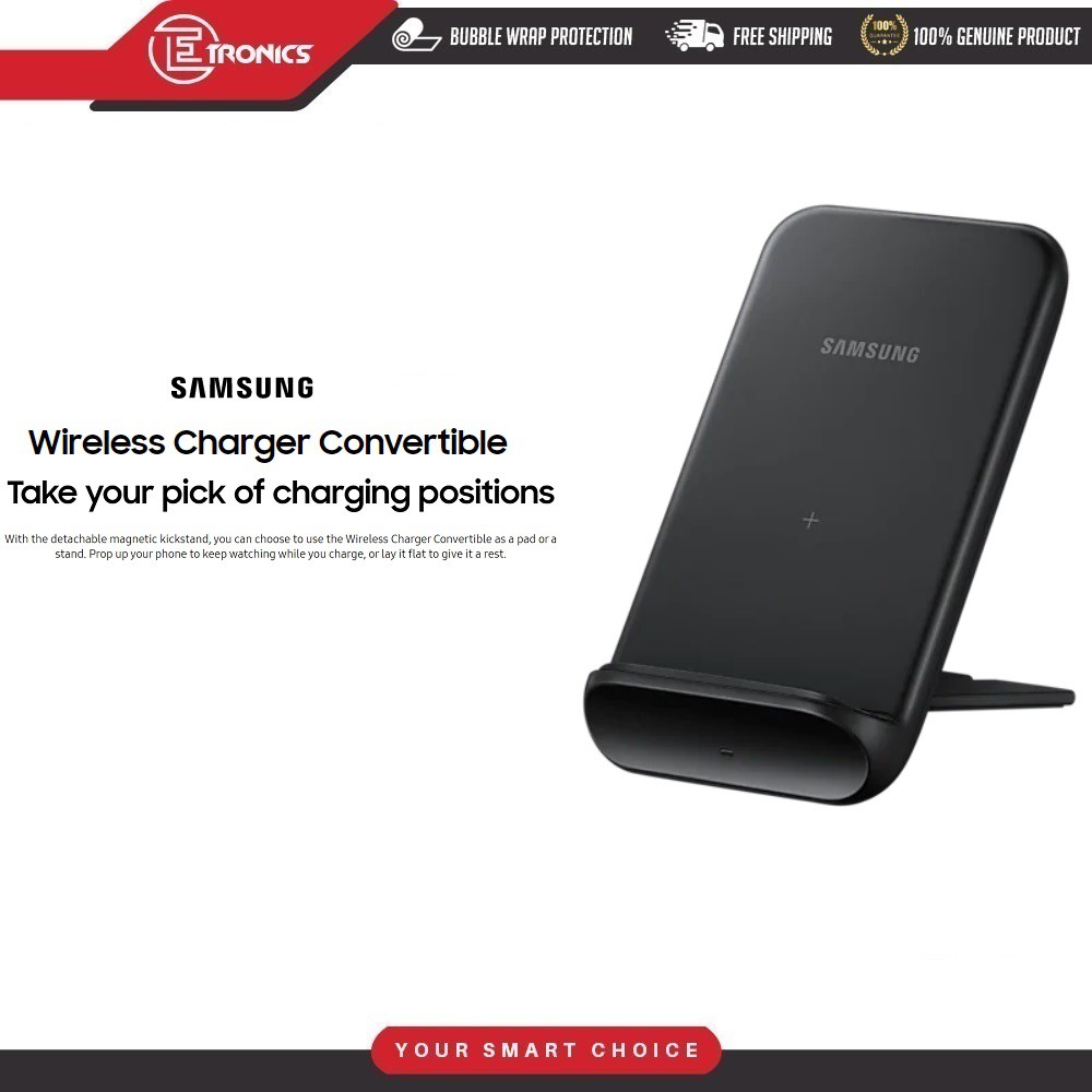 Samsung Wireless Charger Convertible - 9W Fast Wireless Charging - Detachable Design | Shopee ...