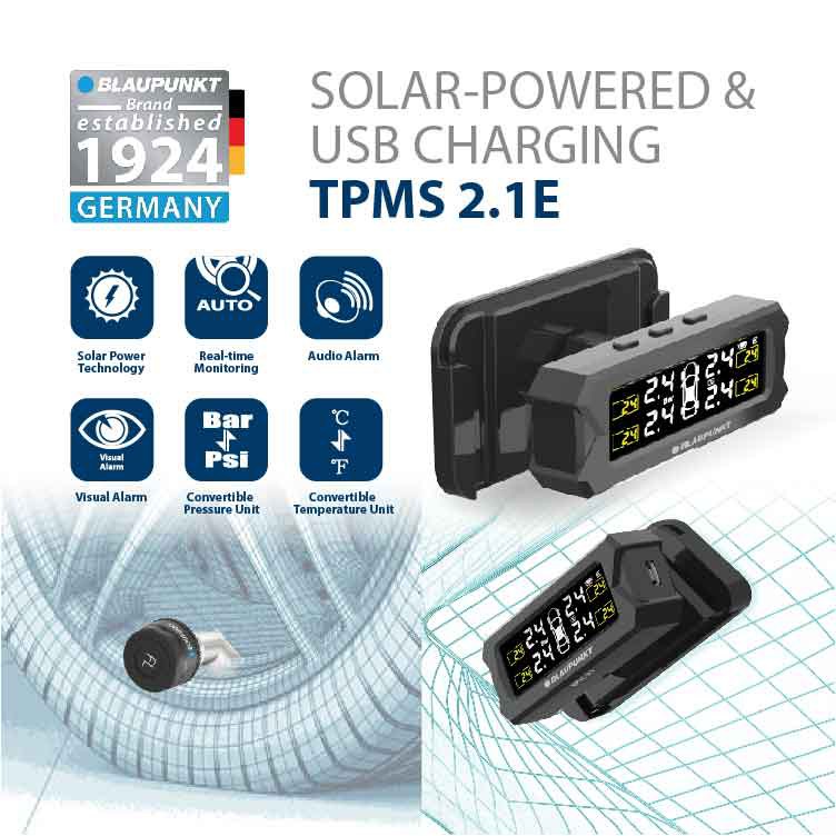 Blaupunkt TPMS 2.1 Tire Pressure Monitoring System | DIY Sensor | Valve ...