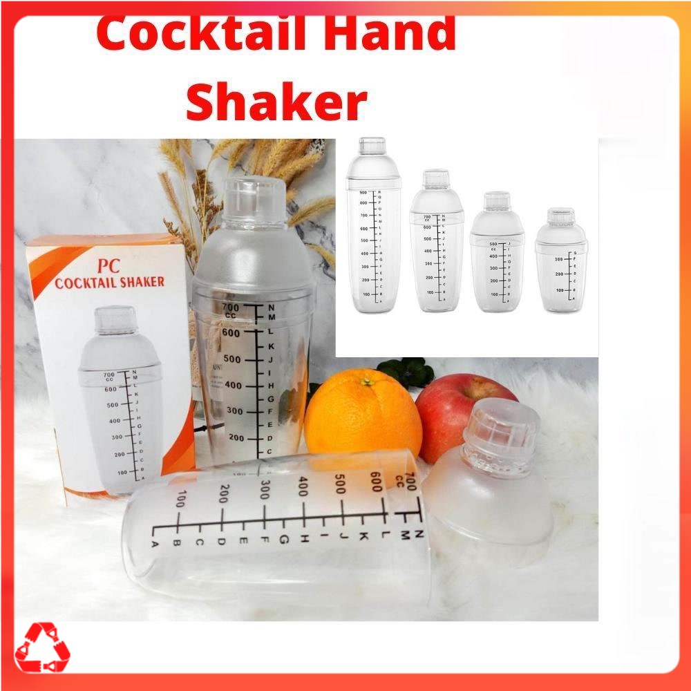 🔥Ship To 24 Jam🔥 Transparent Cocktail Shaker with Scale Cocktail Hand ...