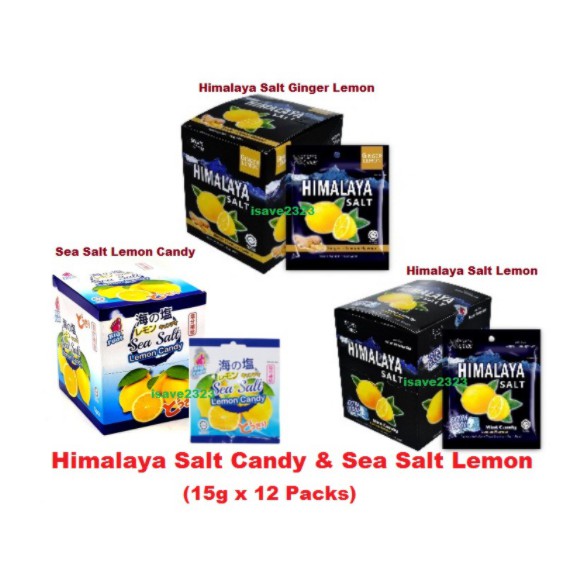 HIMALAYA Salt Candy & Sea Salt & Lemon Candy (15g x 12 Sachets / Box ...