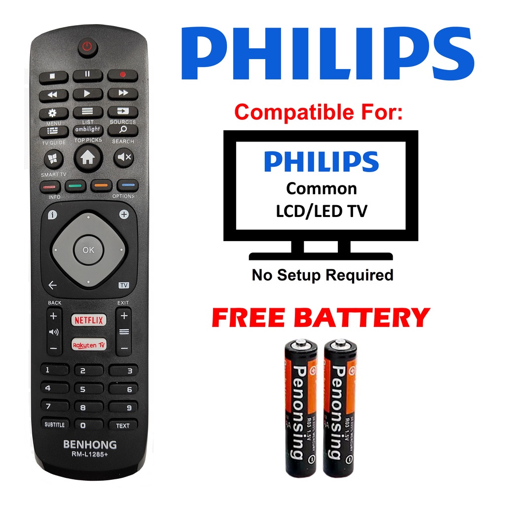 *PHILIPS* Replacement For Philips Smart LED TV Remote Control With Netflix Button *Ready Stock ...