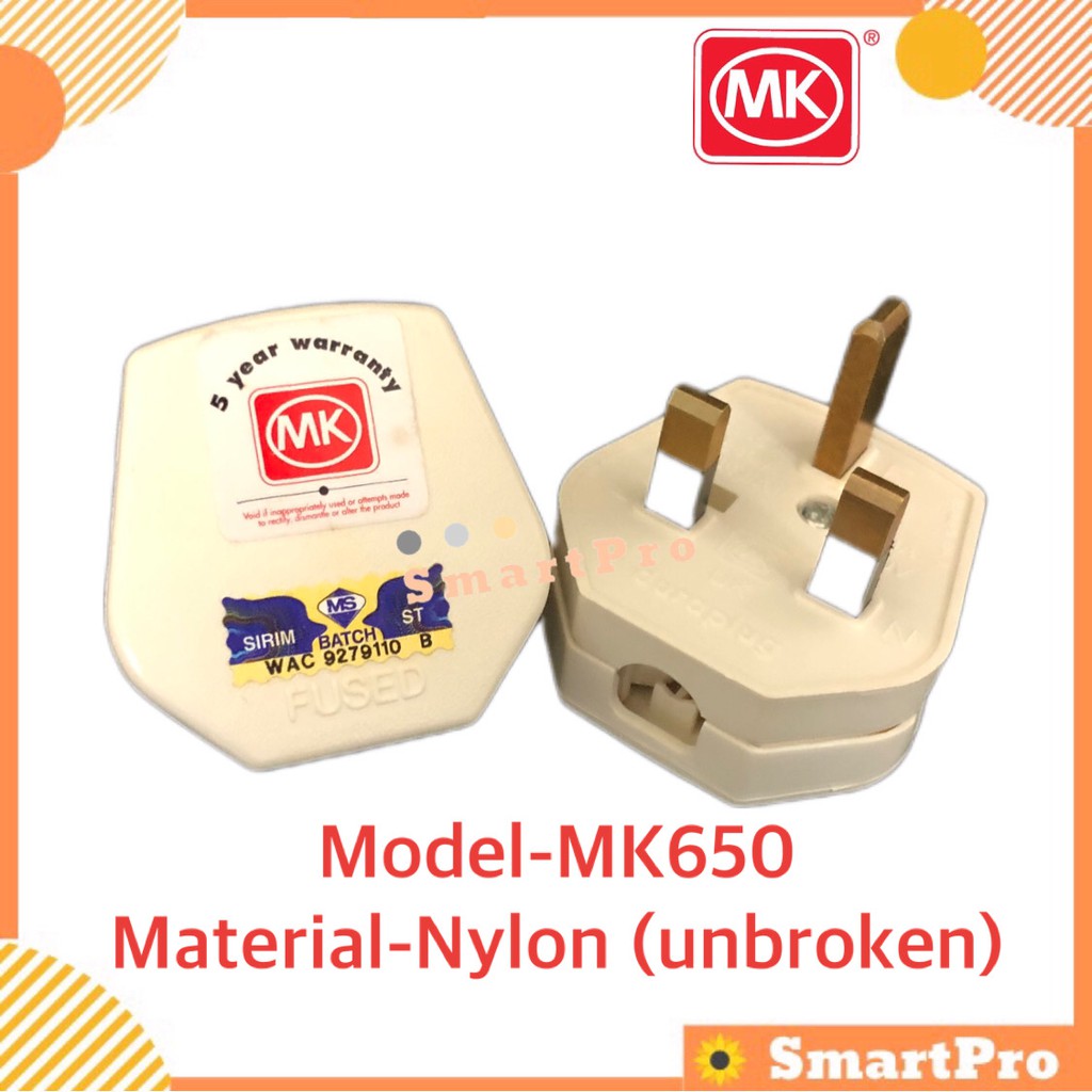 MK Heavy Duty 13A Fused 3 Pin Plug Top Uk Type 13A 3 Pin Plug Top 13A ...