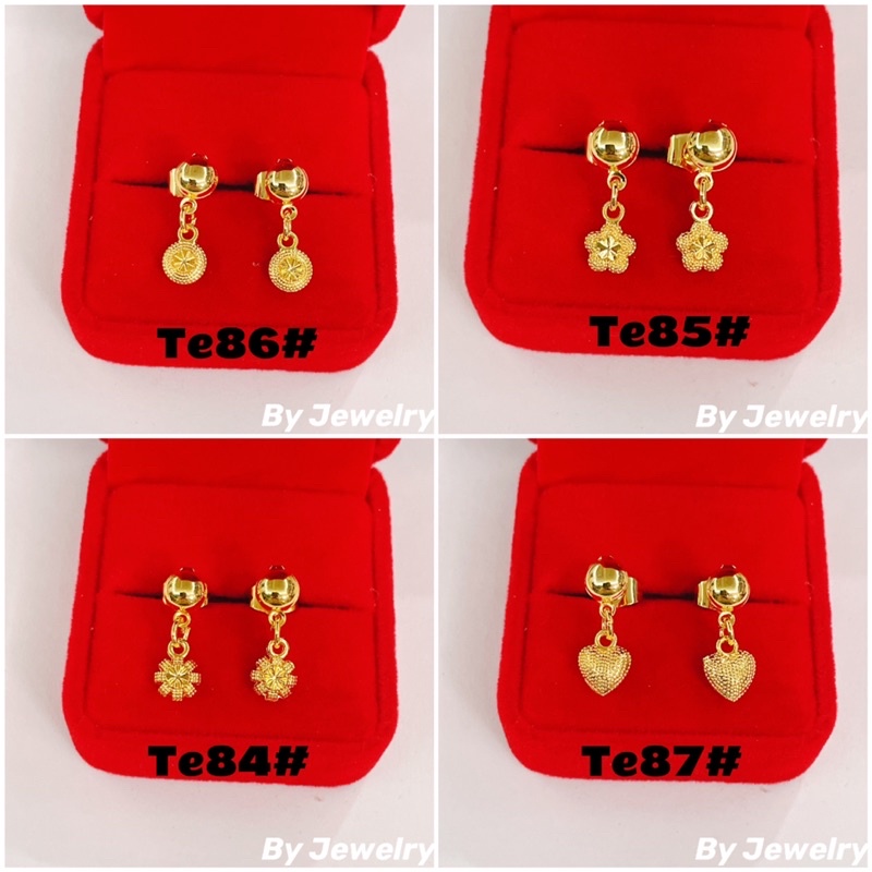 【BY】18k gold plated Earrings (1Pair) | Shopee Malaysia