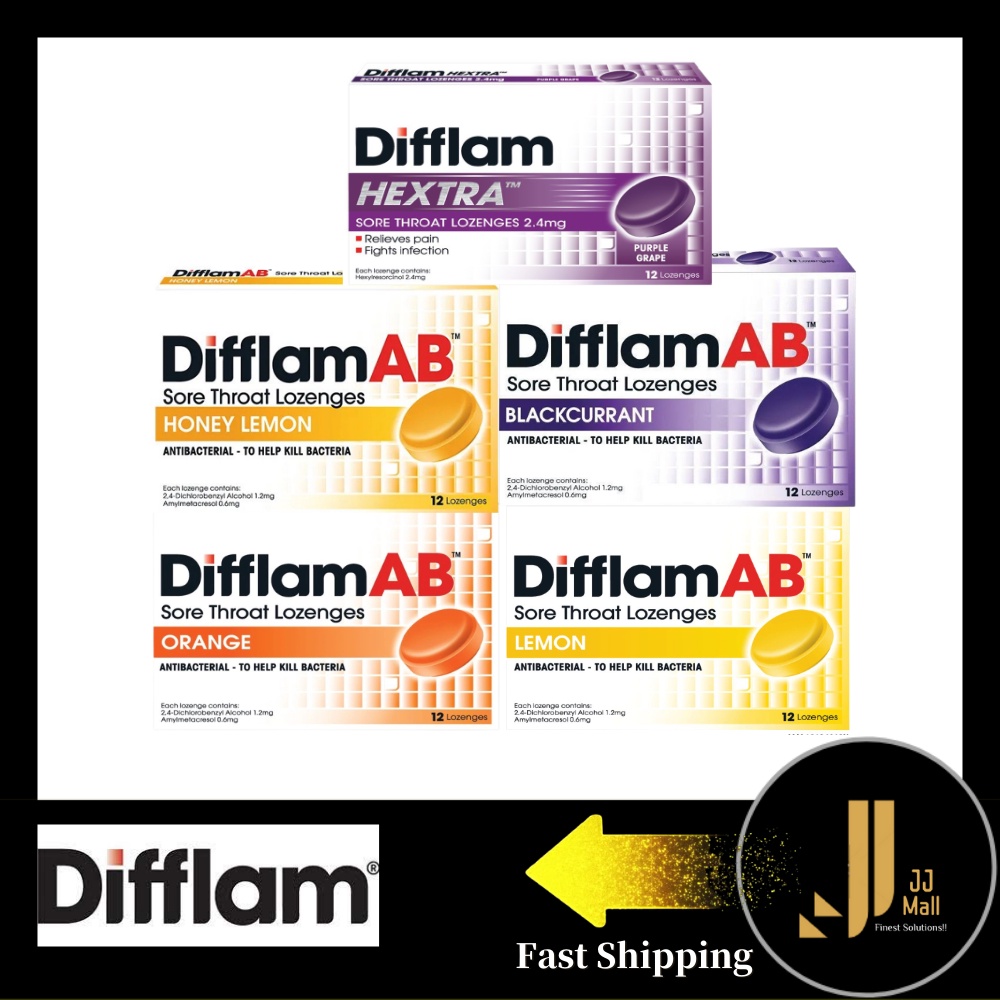 🔥Hot Sales🔥Difflam AB Sore Throat Lozenges (Orange /Blackcurrent /Lemon ...