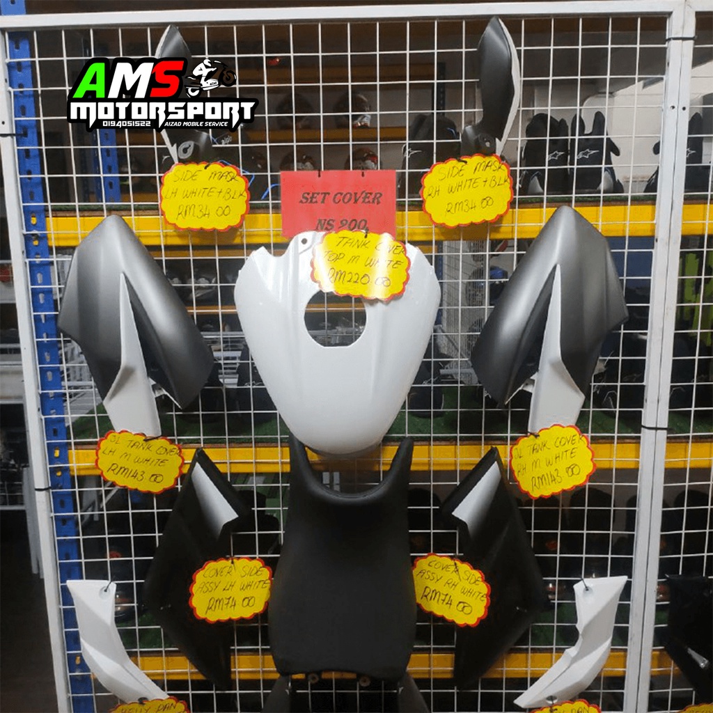 SET COVER PULSAR NS200 (ORIGINAL BAJAJ) MOON WHITE | Shopee Malaysia