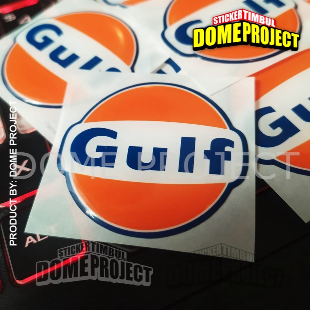 Cool MOTORCYCLE STICKERS GULF LOGO 3D embossed STICKERS FLEXIBLE RESIN ...