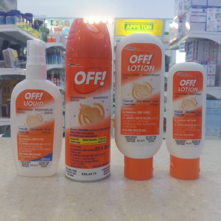 OFF LOTION/SPRAY MOSQUITO REPELLENT 170G/50ML/100ML DIETHYL TOLUAMIDE ...