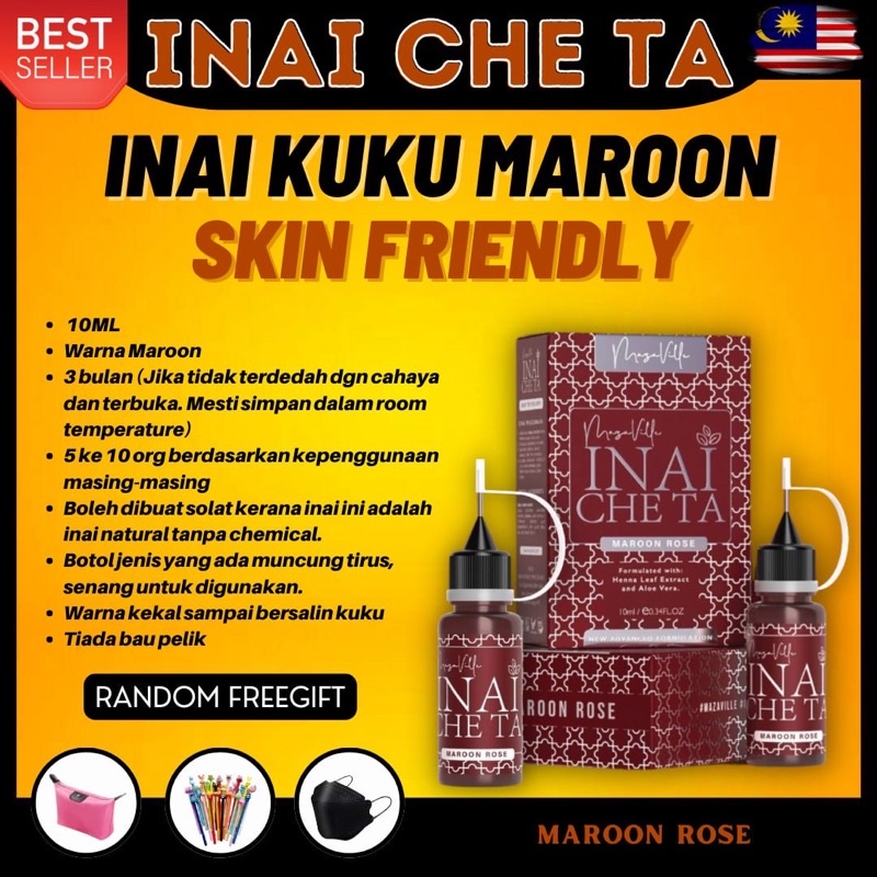 Inai Che Ta Viral Ready Stock Original HQ Inai Mesra Wuduk | Shopee ...