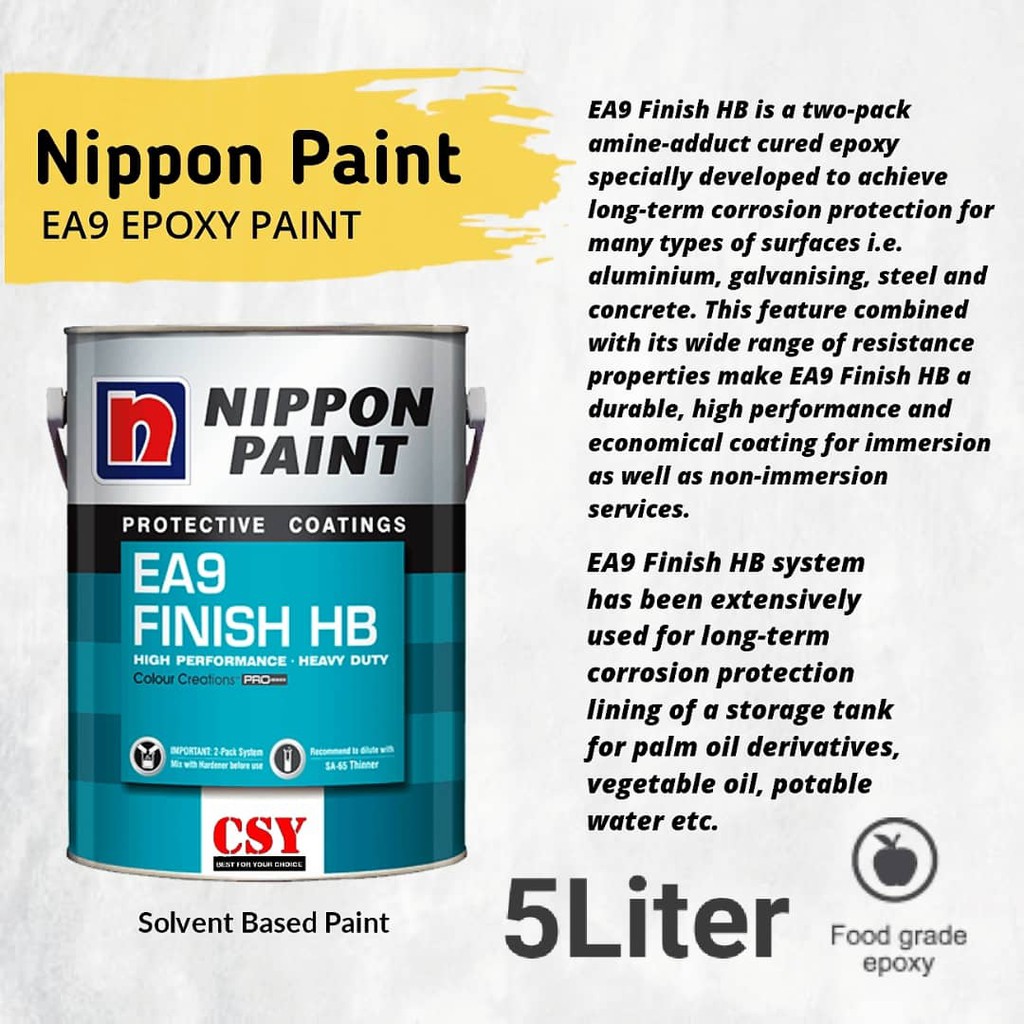 NIPPON PAINT EA9 Finish HB Epoxy Paint 5 Liter | Shopee Malaysia