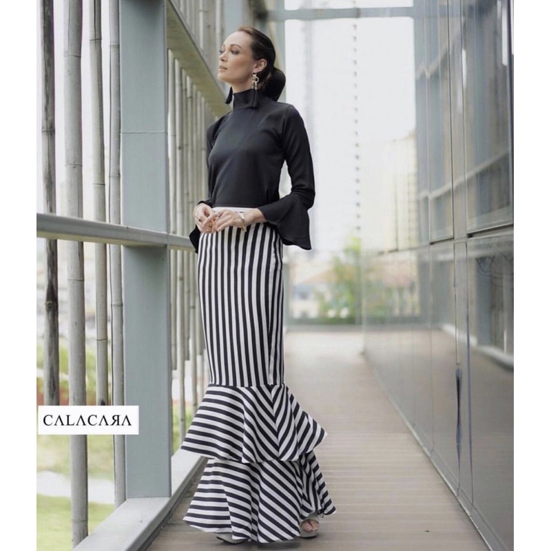 CALACARA Two Tiered Skirt Stripes | Shopee Malaysia