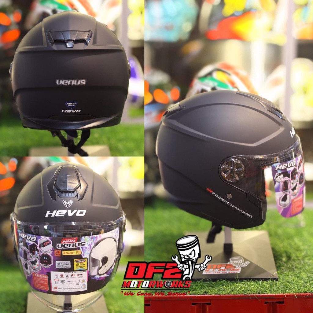 HEVO HELMET OF P101 MATT BLACK/MATT GREY/MATT BLUE | Shopee Malaysia