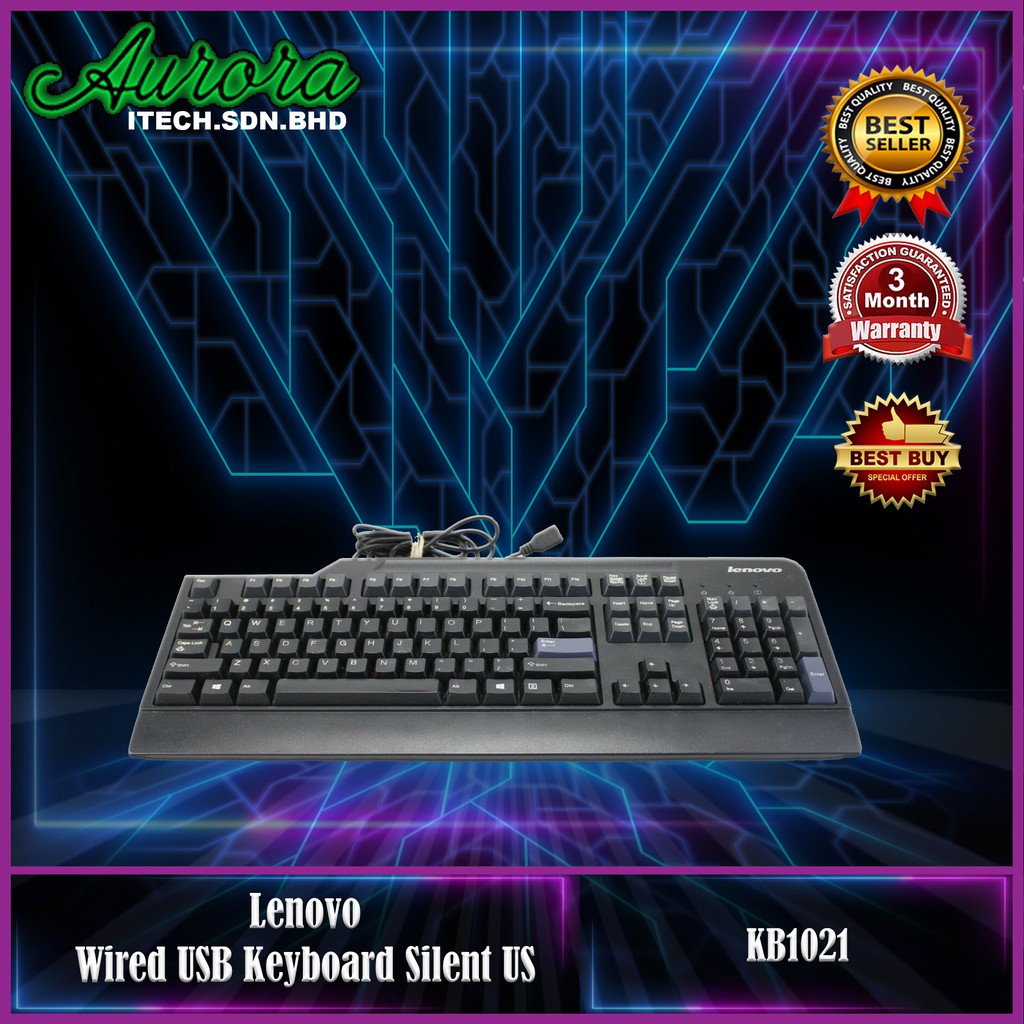 Lenovo KB1021 Wired USB Keyboard Silent US | Shopee Malaysia
