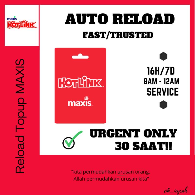 TOPUP MAXIS RM 5/10/20/30 MURAH - TILL MIDNIGHT #topup #maxis | Shopee ...