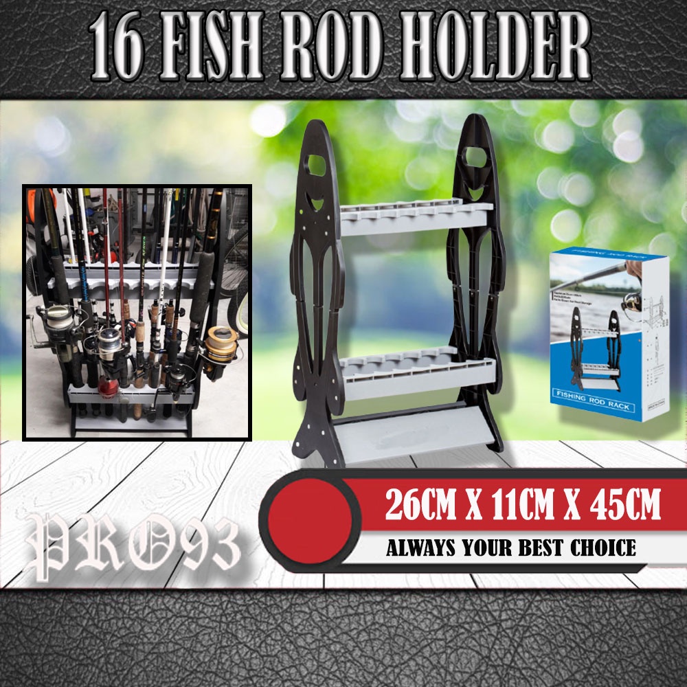 PRO 93 Lightweight Easy Take Fishing Rod Rack Pole Holder Stand ...