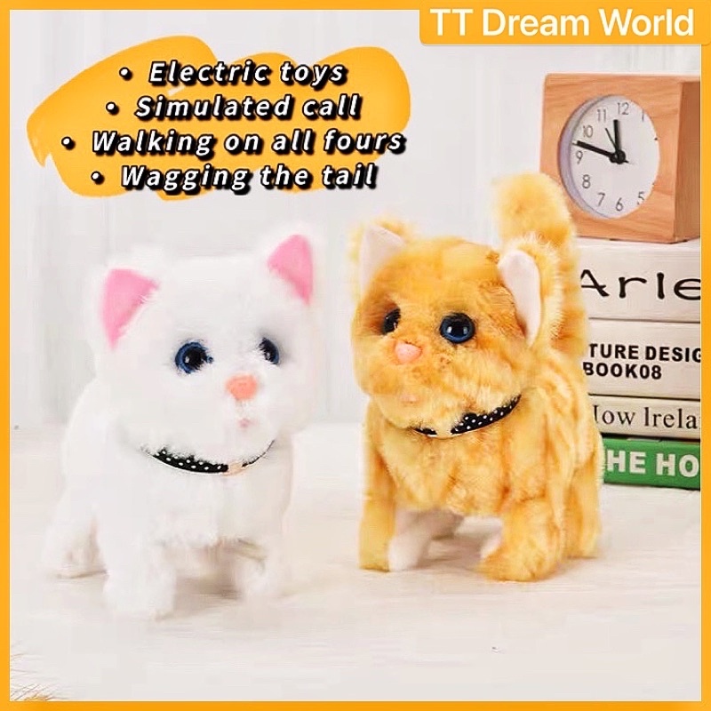 Children Electronic Walking Plush Cat Robot Toy Cat Walking Toys kitten ...