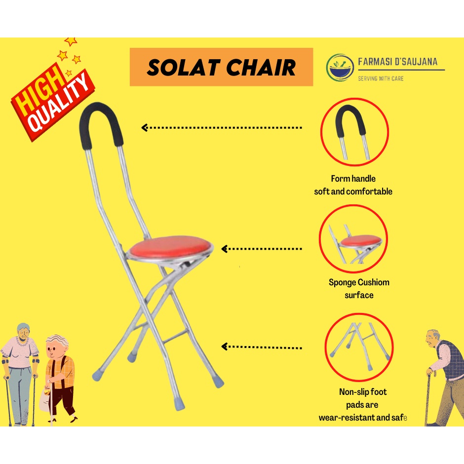 🔥HIGH QUALITY🔥SOLAT CHAIR/KERUSI LIPAT SOLAT/KERUSI UMRAH/KERUSI TRAVEL ...
