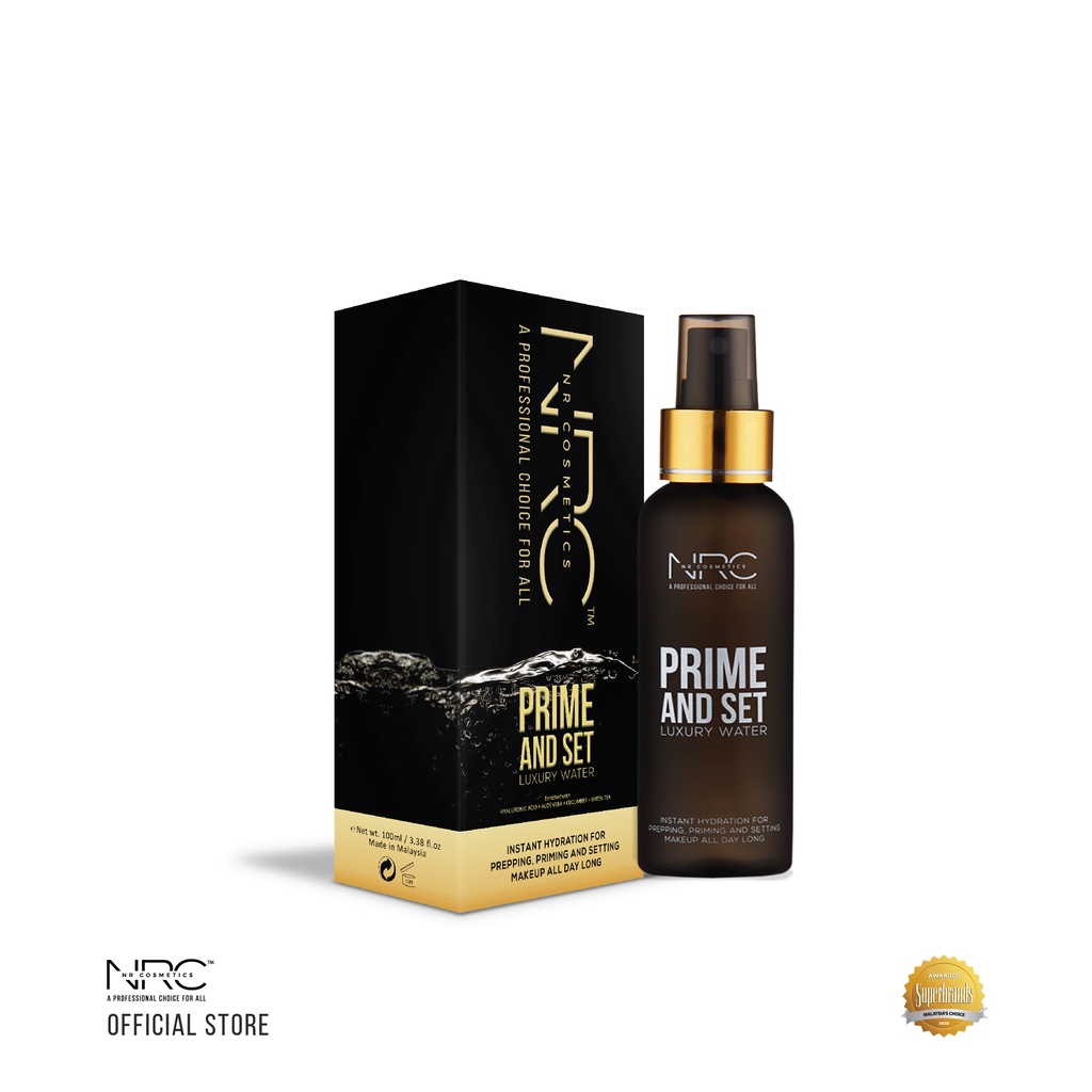 Prime & Set Luxury Water Setting Spray Long Lasting Hydration Makeup ...