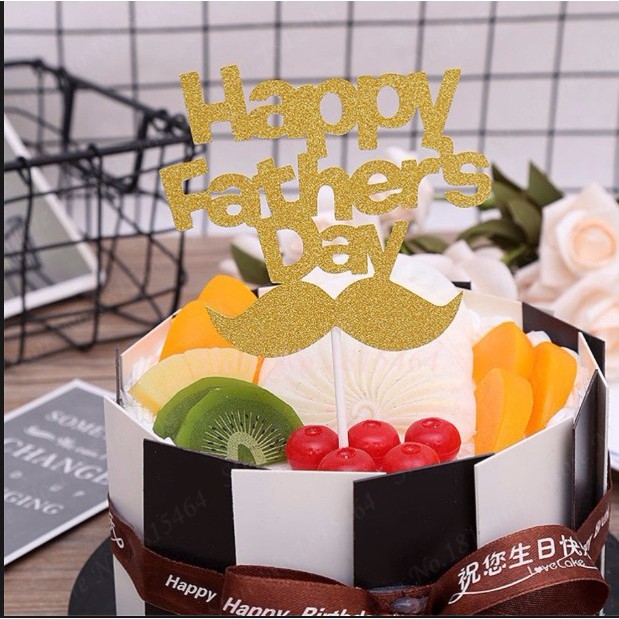 Happy Father's Day Moustache Cake Topper Decorations | Shopee Malaysia
