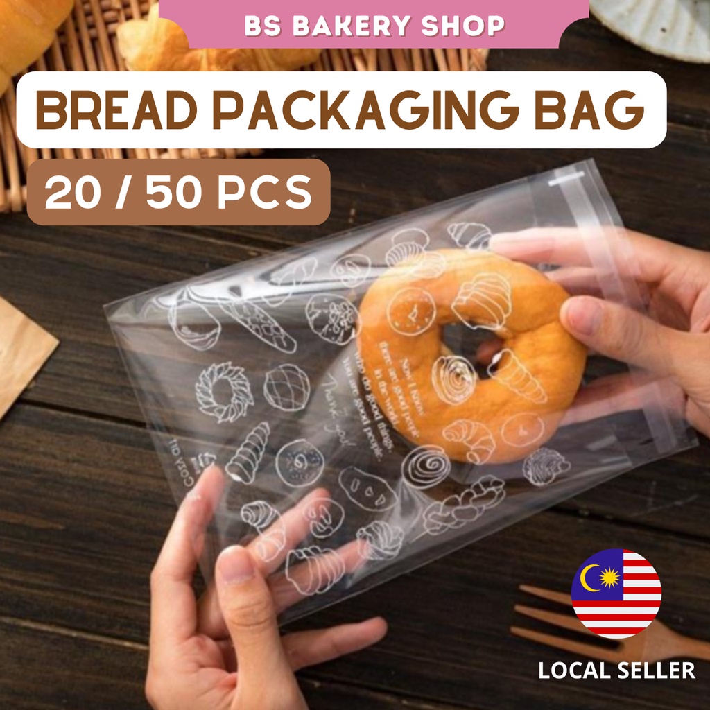 【Self Adhesive Bread Transparent Plastic Packaging Bag】Bagel Food ...