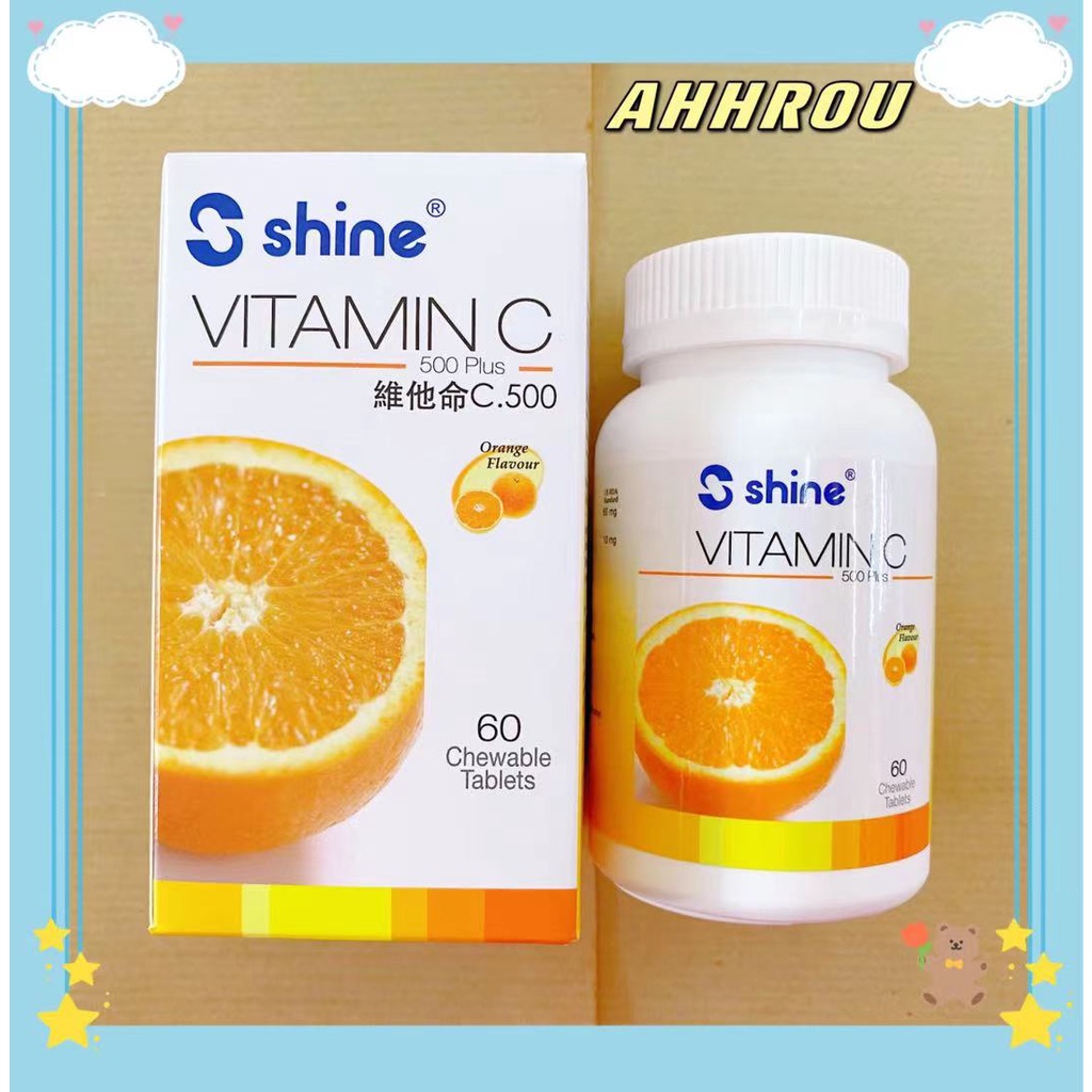 Shine Vitamin C 500MG Chewable Tablets 60's (Exp: 9/2024) | Shopee Malaysia
