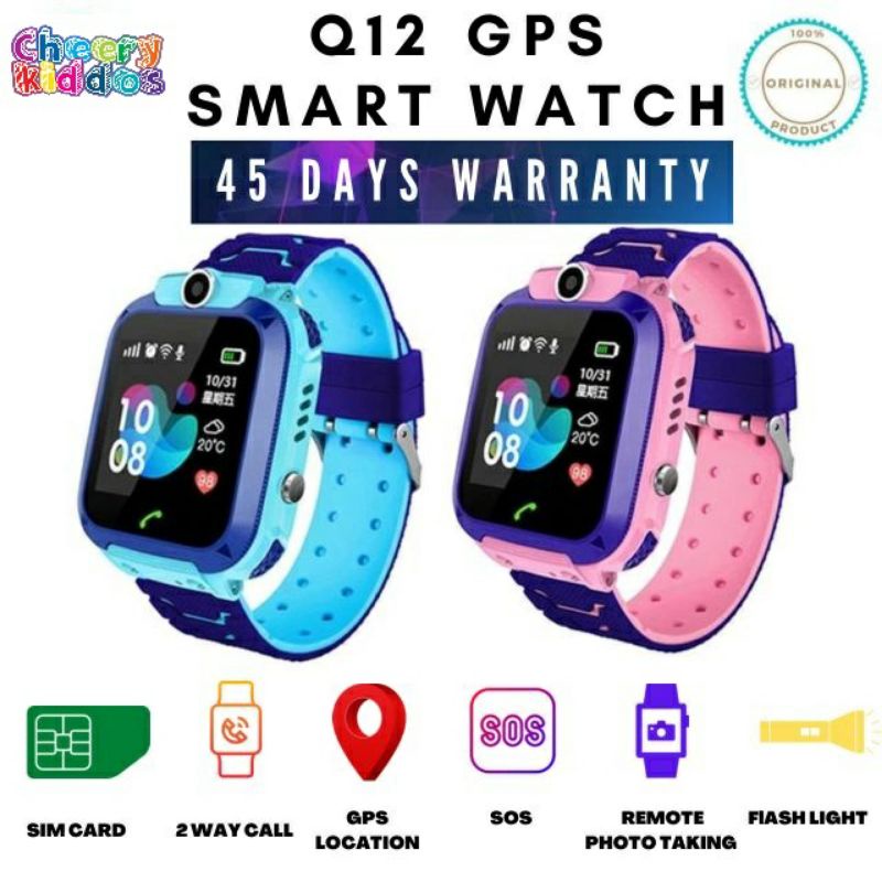 Q12 GPS Smart Watch Touch Screen for Kids (SIM Card supported) | Shopee ...