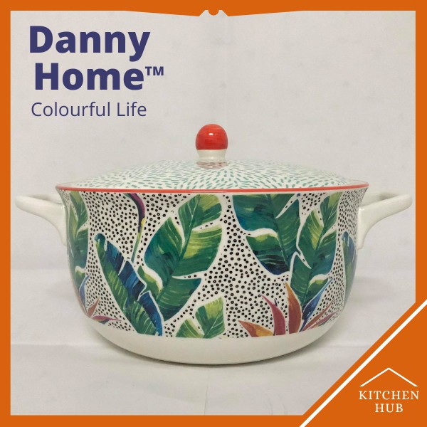 Danny Home Colourful Life 1.85L Fine Porcelain Casserole Pot (3 Design ...