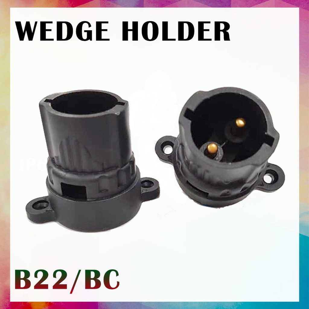 SE 393 B22 Wedge Lamp Holder / Socket Light Bulb Holder [Weatherproof] (Black) | Shopee Malaysia