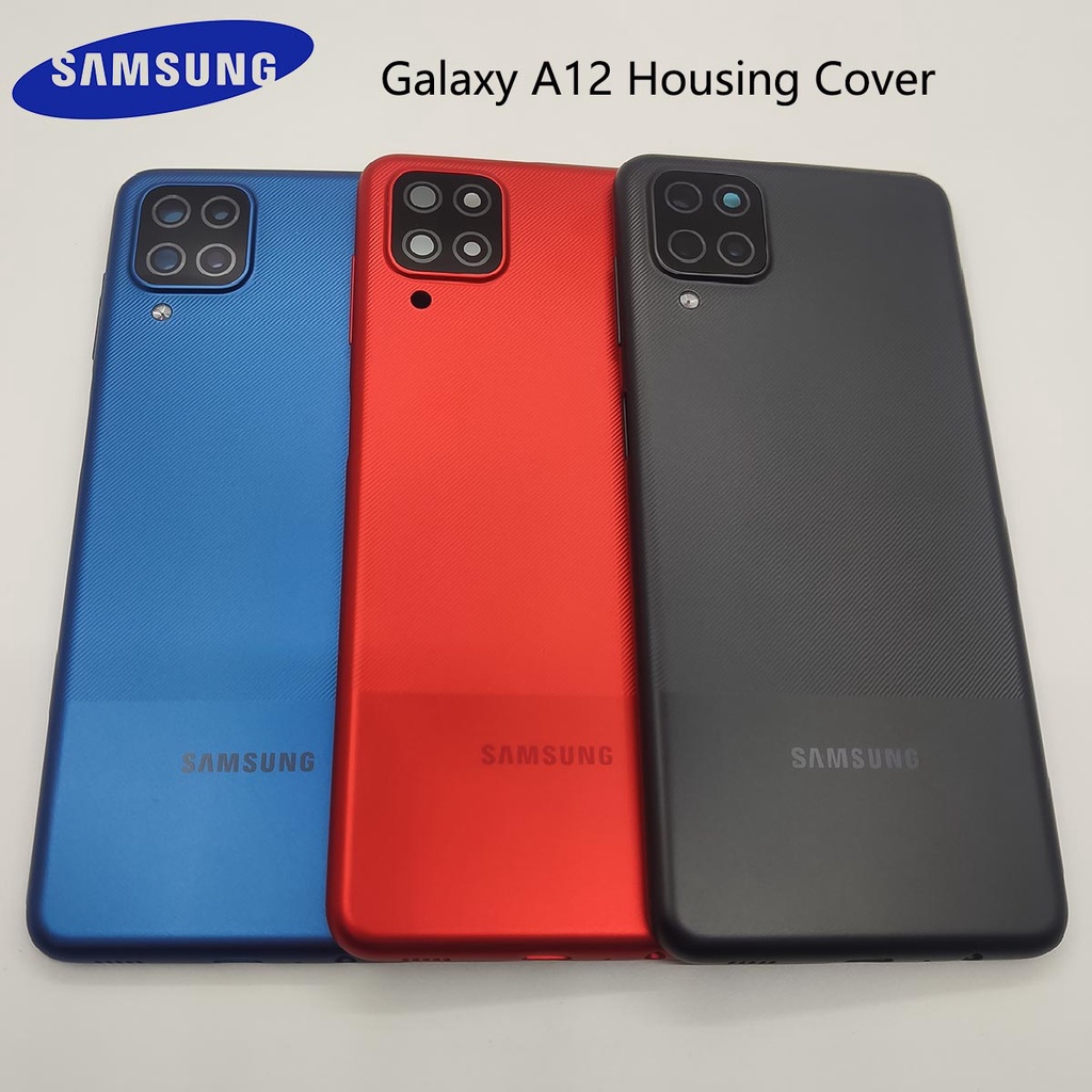 Samsung A12 Housing Back Cover With Side button with Lens Battery Cover ...