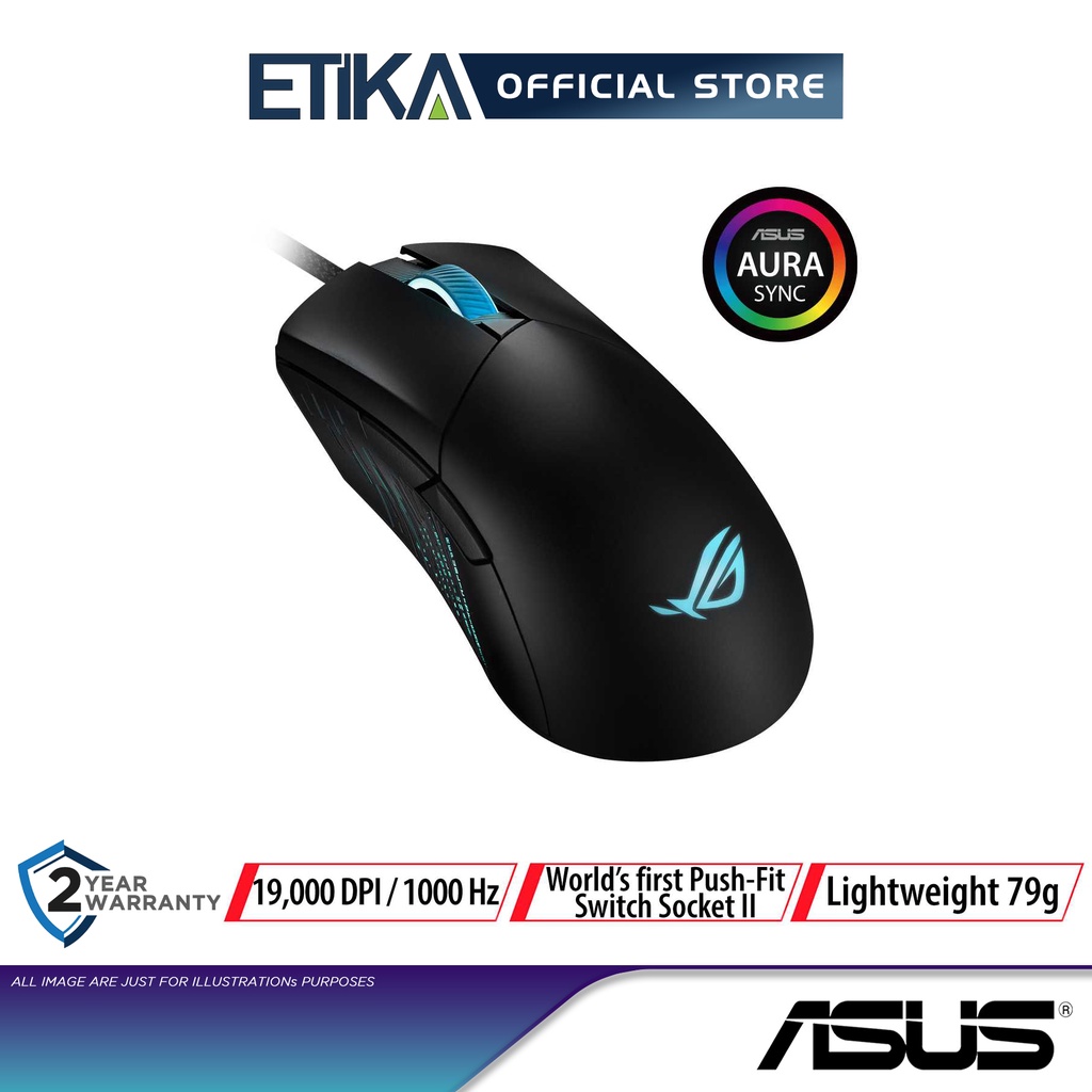 Asus P514 ROG Gladius III | 19,000 DPI Wired Optical Gaming Mouse | 6 ...