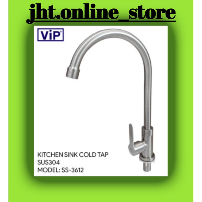 VIP Kitchen Sink Cold Pillar Tap Stainless Steel SUS304 (SS-3612 ...