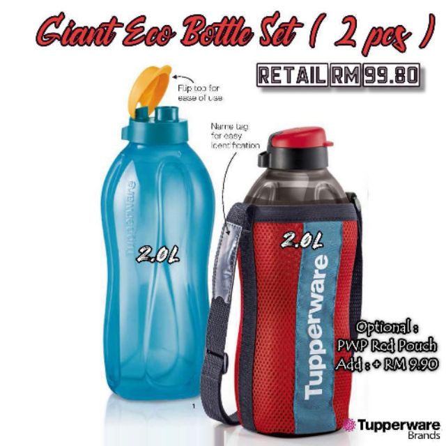 Tupperware Giant Eco Bottle 2 liter | Shopee Malaysia
