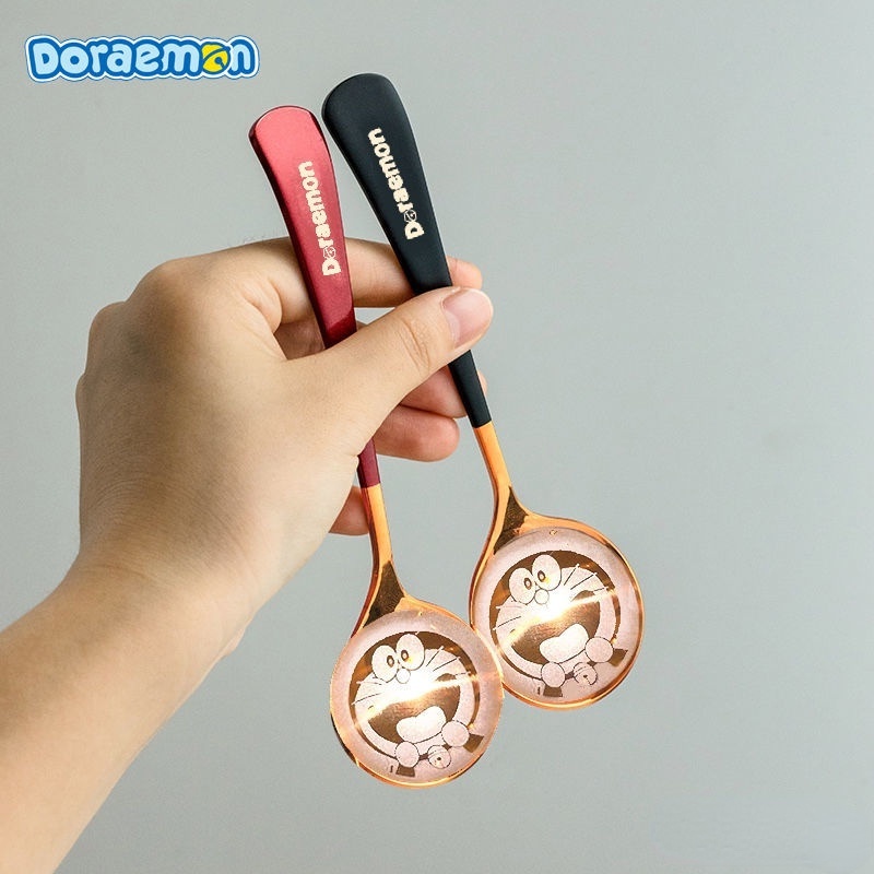 6 Pieces Set Stainless Steel Starbucks Spoon Doraemon Spoons Korean ...