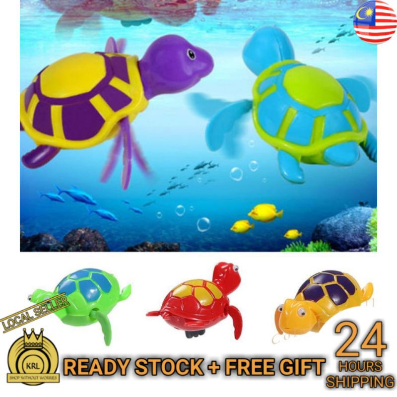 (9.9 SALE) KRL Wind-up Turtle Bath Time Animal Clockwork Floating Kid ...
