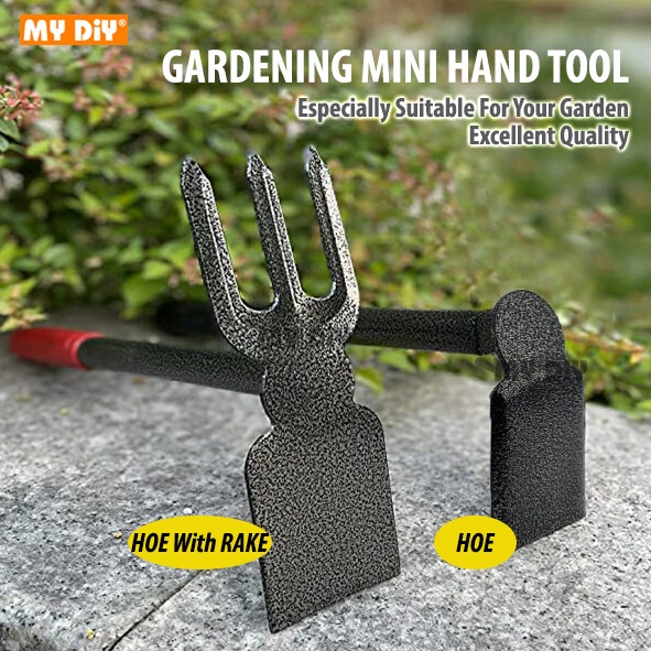 MYDIYHOMEDEPOT - Gardening Tools Metal Mini Hoe Rake Double Sided Hoe ...