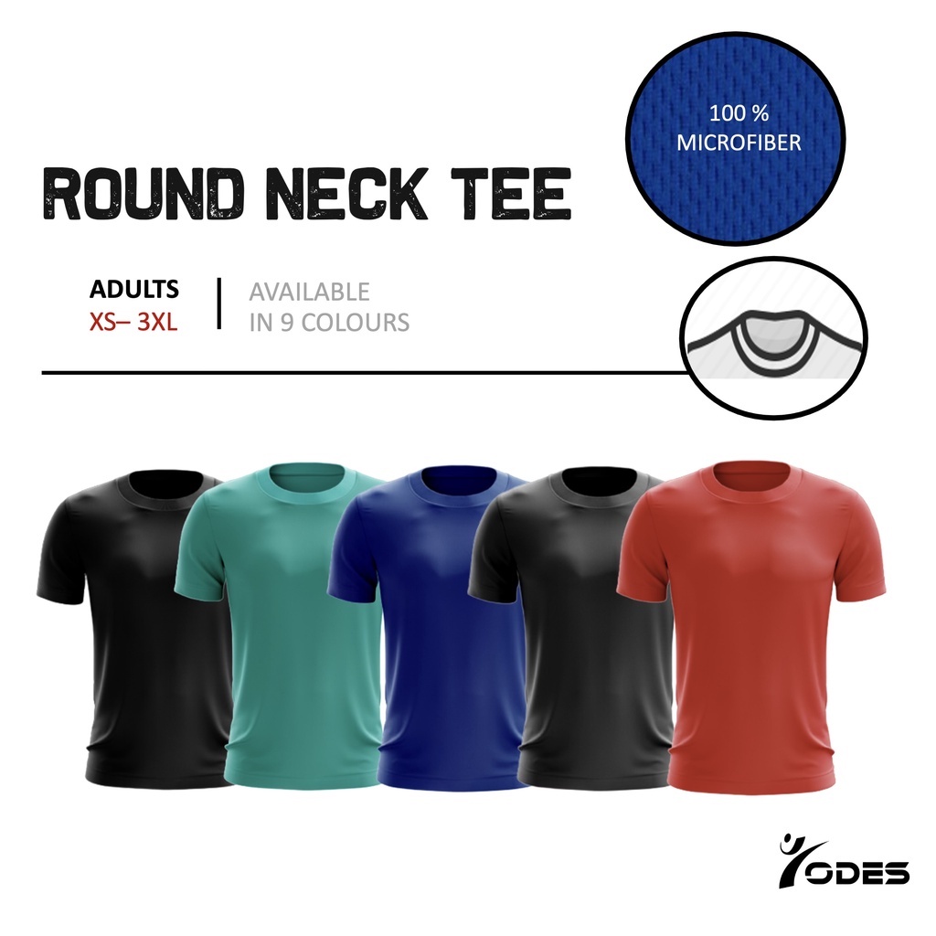 [ODES Microfiber PTS Series | XS-3XL] Unisex/Men/Women Round Neck Short ...