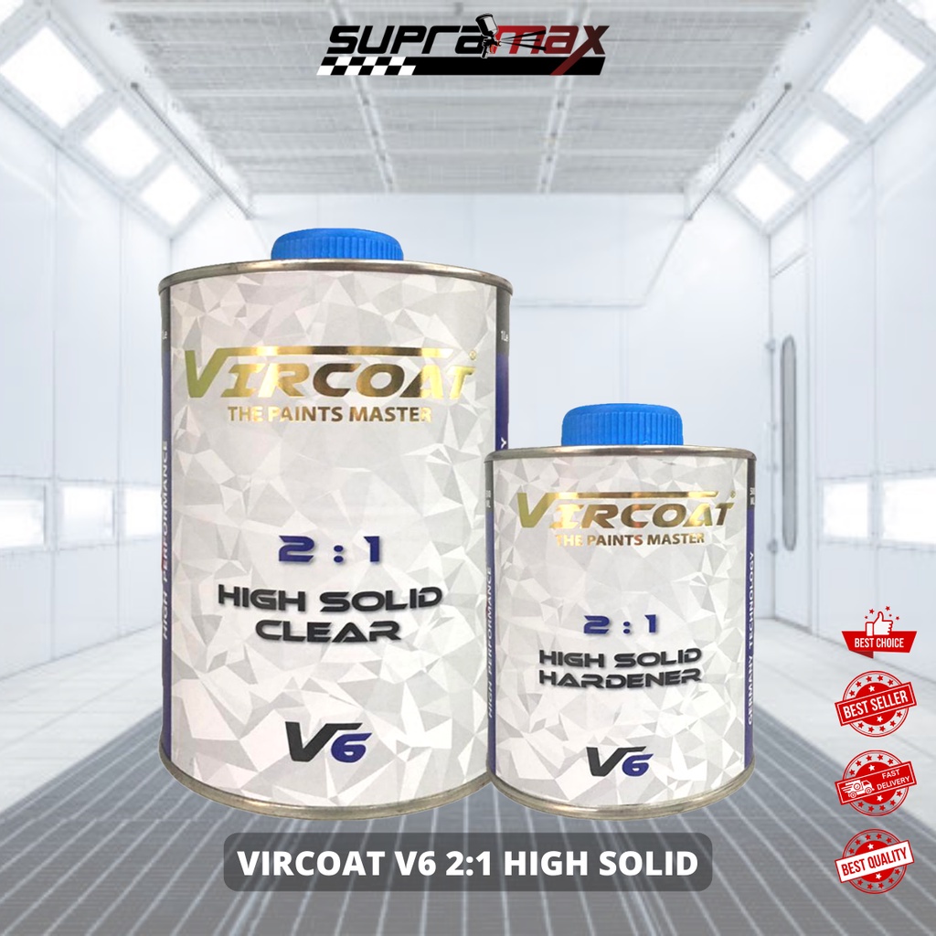 VIRCOAT HIGH SOLID CLEAR & HARDENER V6 Lacquer Motor Kereta Salutan ...