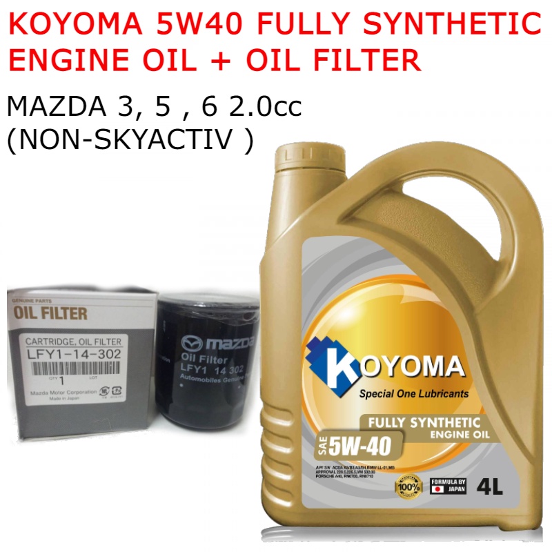 MAZDA 3, 5, 6 2.0cc, MAZDA CX5 2.2 DIESEL OIL FILTER + KOYOMA 5W40 ...