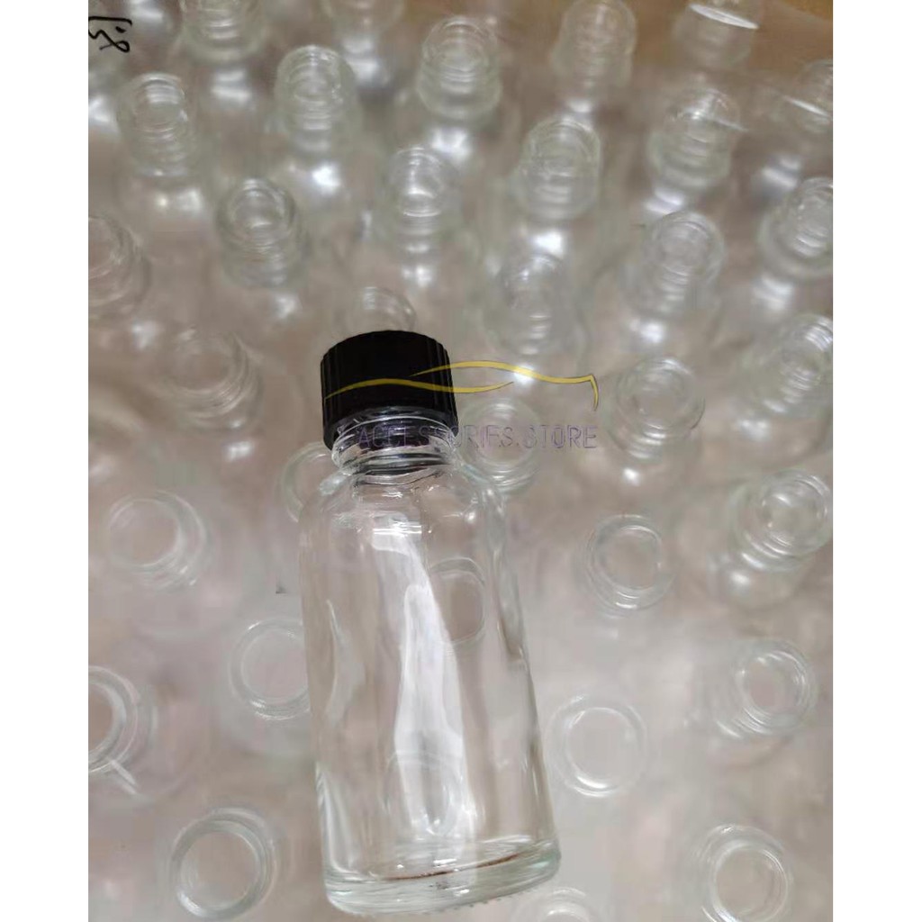 Transparent Clear glass bottles And Cap 30ML / 120ML Botol Kaca [READY ...