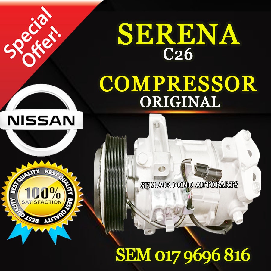 NISSAN SERENA C26 ORIGINAL COMPRESSOR/ KOMPRESOR (CAR AIRCOND SYSTEM ...