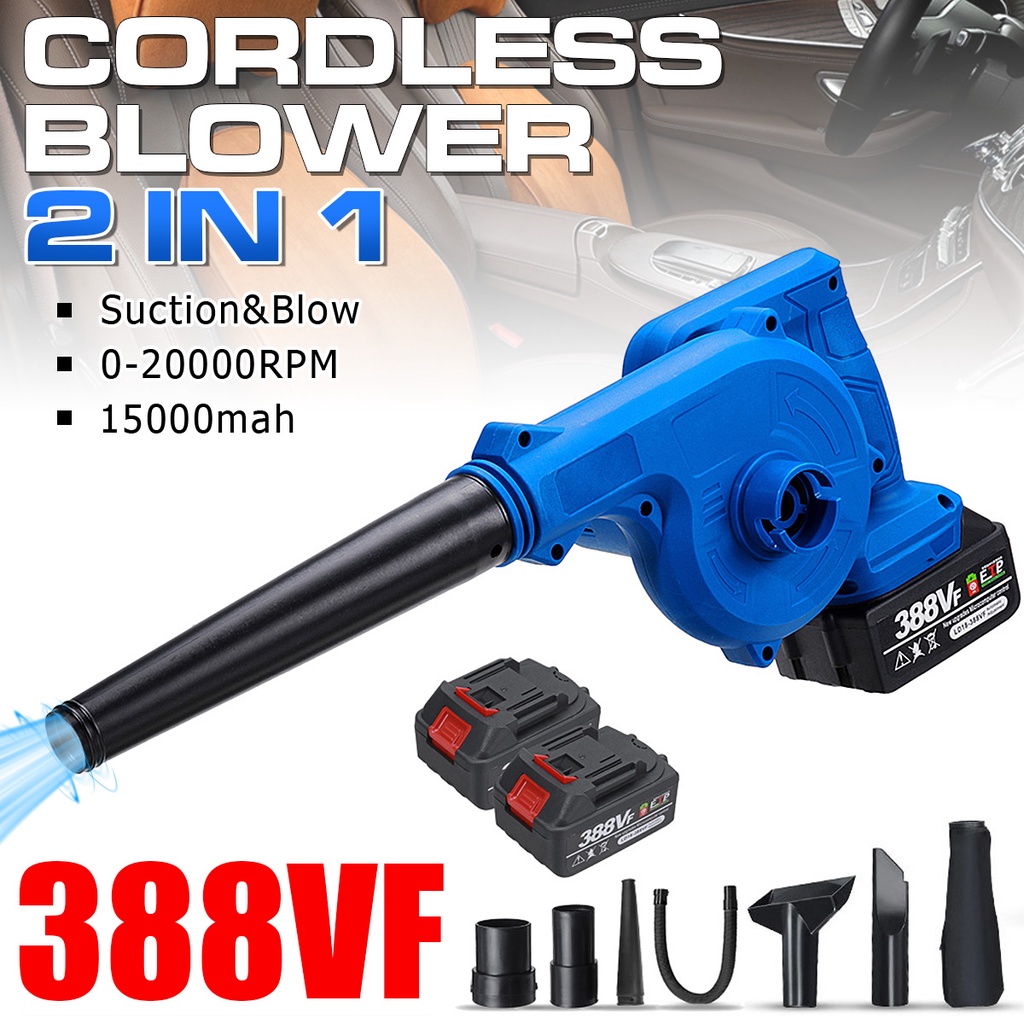 20000RPM Cordless Electric Air Blower Blowing&Suction Vacuum Leaf PC ...